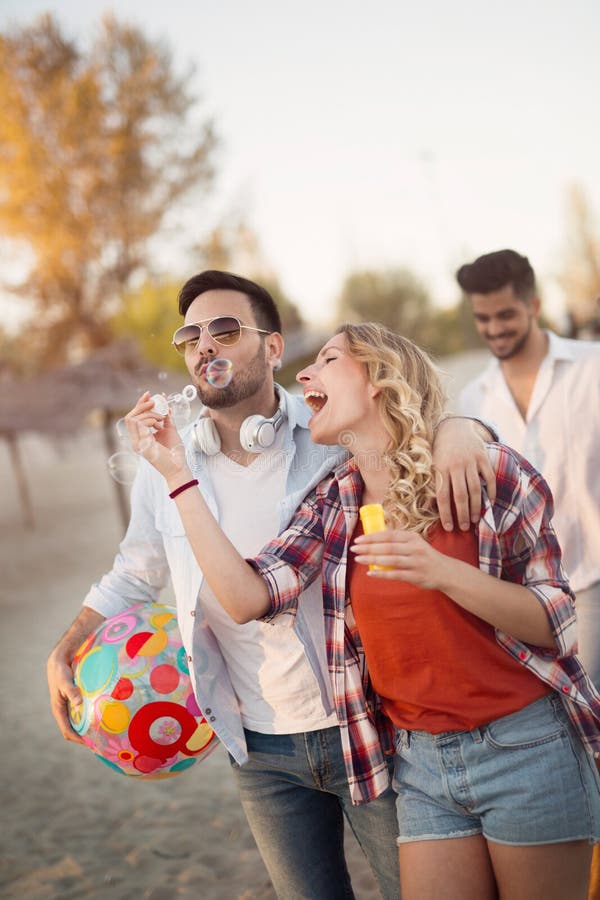 Happy Couple Smiling and Having Fun Time Stock Image - Image of cute ...