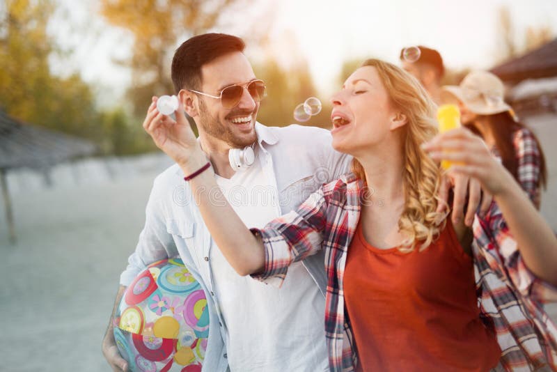 Happy Couple Smiling and Having Fun Time Stock Image - Image of male ...