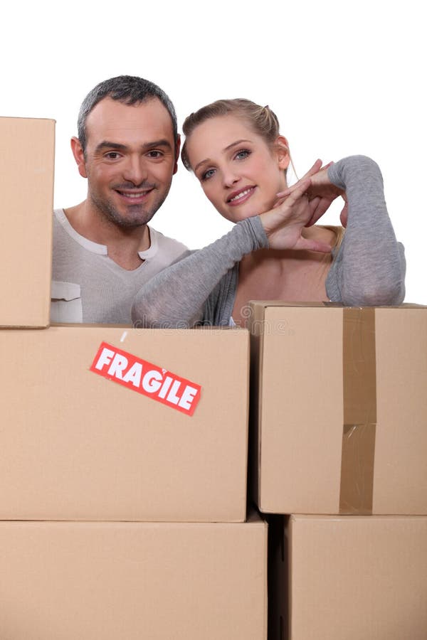 Happy Couple Starting New Life = Stock Photo - Image of attractive ...