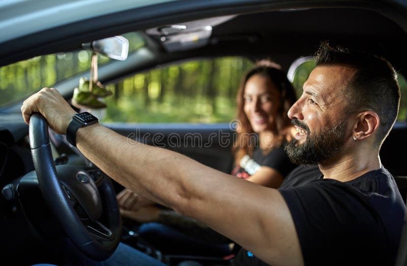 Happy Couple with Their New Modern Car Stock Photo - Image of family ...
