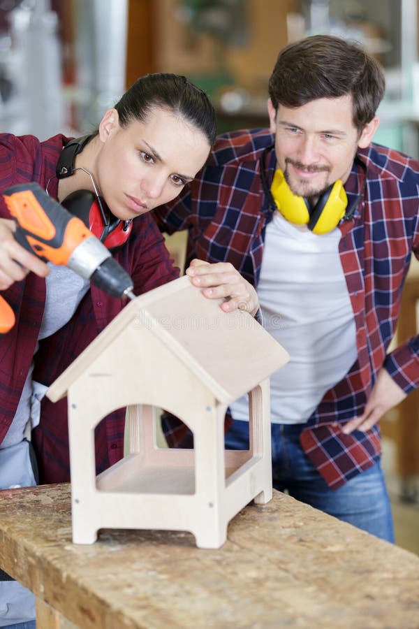 Happy Couple about To Do Home Renovation Stock Image - Image of joiner ...