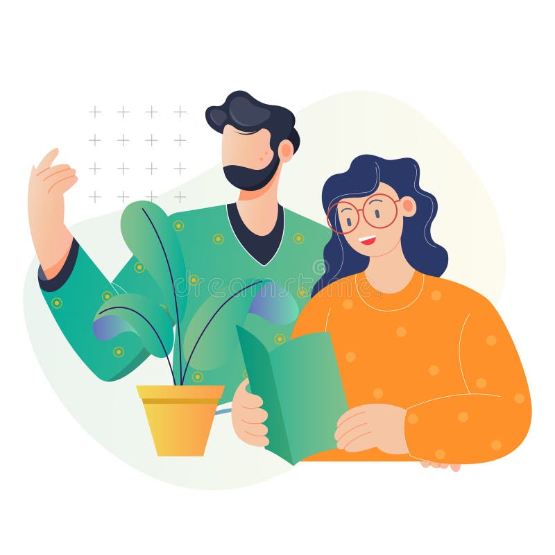 Happy Couple - Two Individual - Illustration Stock Vector ...