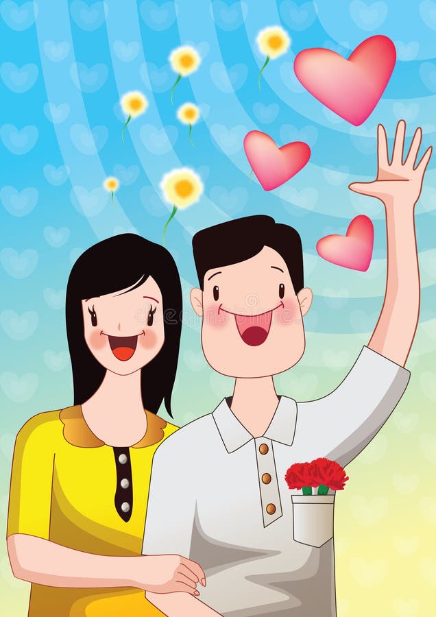 Happy Couple. Vector Illustration Decorative Design Stock Vector ...