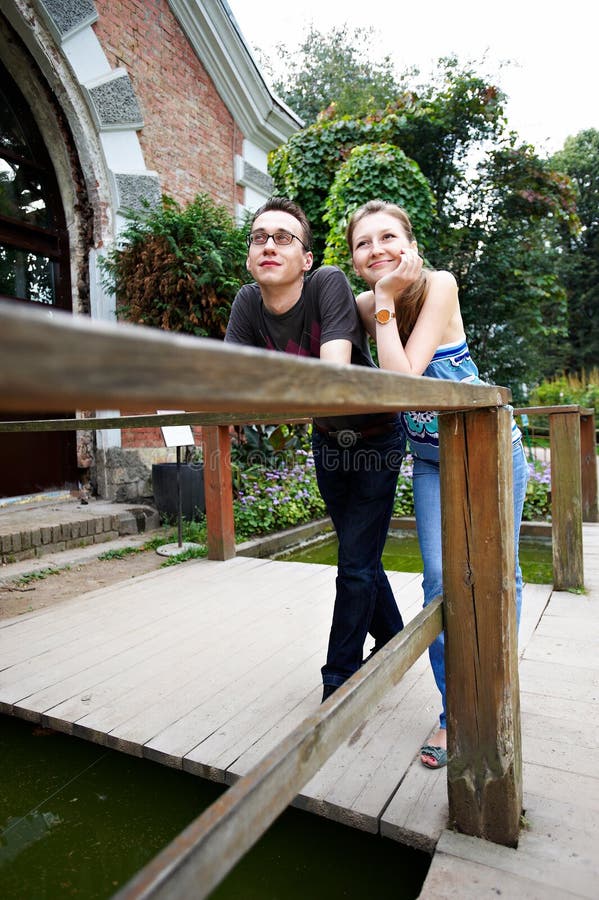 Happy Couple on a Walk in Park Stock Photo - Image of park ...