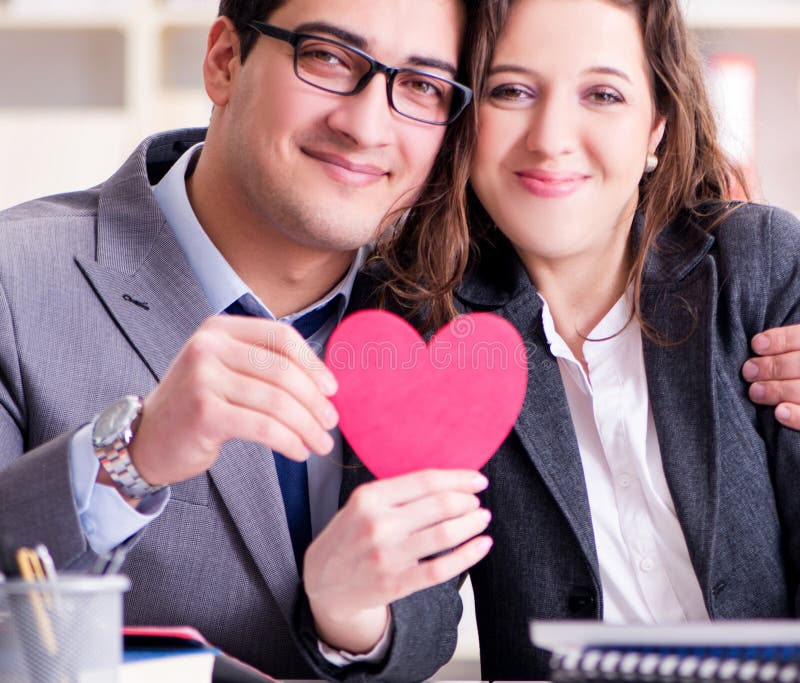 Happy Couple Working in the Same Office Stock Photo - Image of couple ...