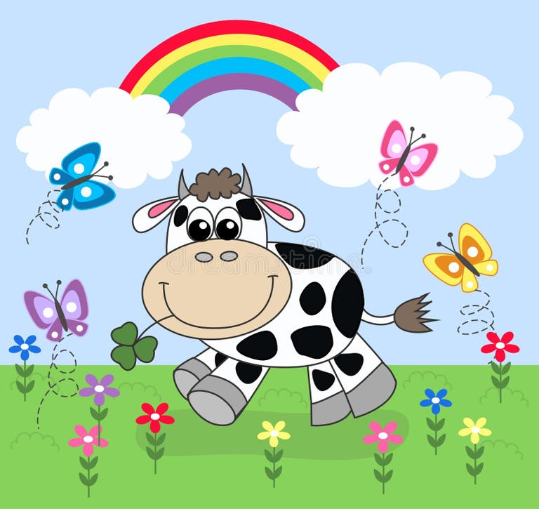 Happy cow stock vector. Illustration of colors, cute - 21481320