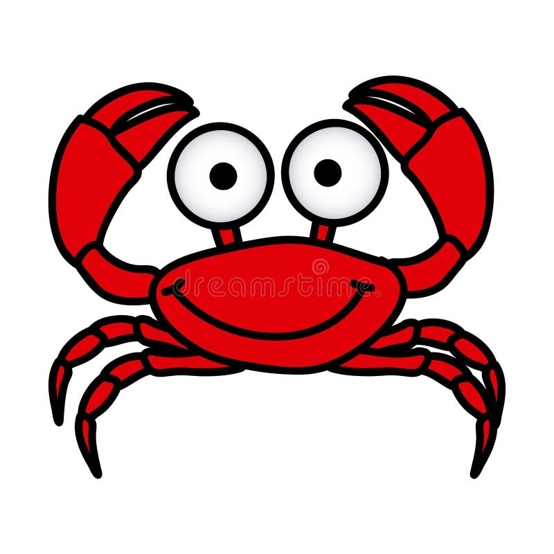 Happy crab cartoon icon stock illustration. Illustration of smile ...