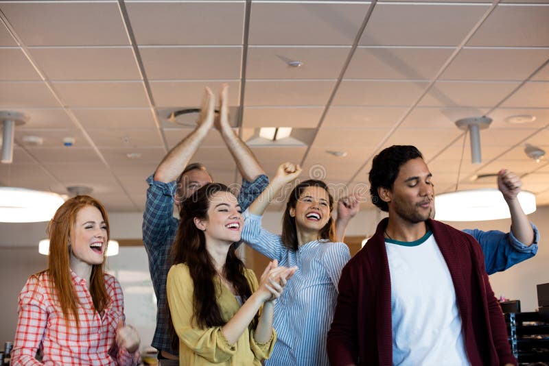 Happy Creative Business Team Celebrating Success Stock Photo - Image of ...