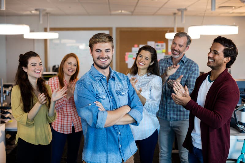 Happy Creative Business Team Celebrating Success Stock Photo - Image of ...