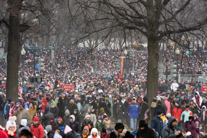 Happy Crowd Going Home editorial photo. Image of obama - 7887121