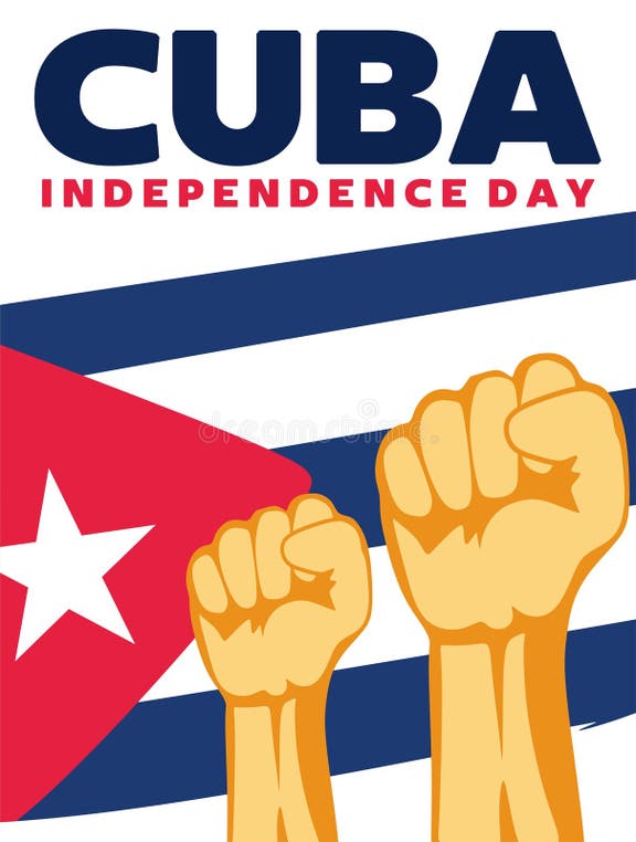 Happy Cuban Independence Day with Cuban Flag Stock Vector ...