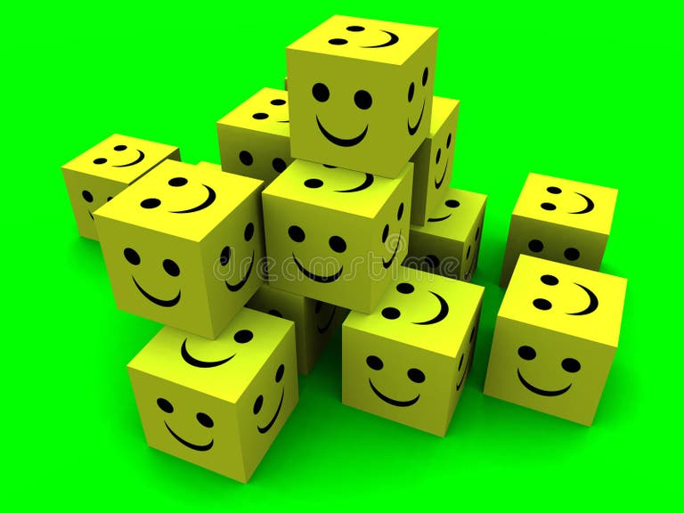 Happy Cubes 2 stock illustration. Illustration of emotion - 1042957