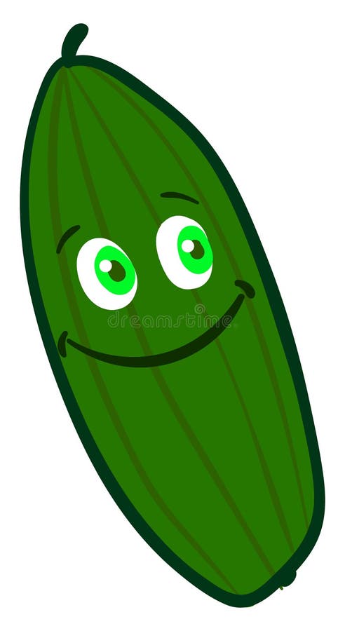 Happy cucumber stock illustration. Illustration of colored - 12446462