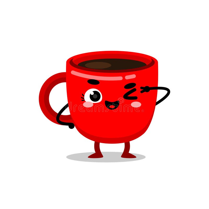 Happy Cup Drink Cute Mascot Character Stock Vector - Illustration of ...