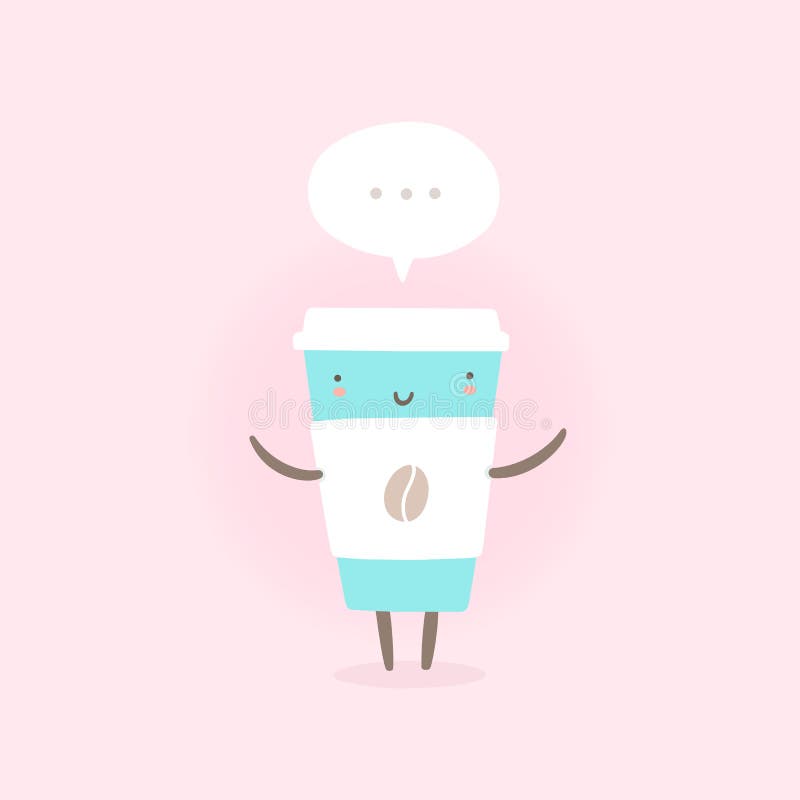 Happy cup to go. stock vector. Illustration of coffee - 85739780