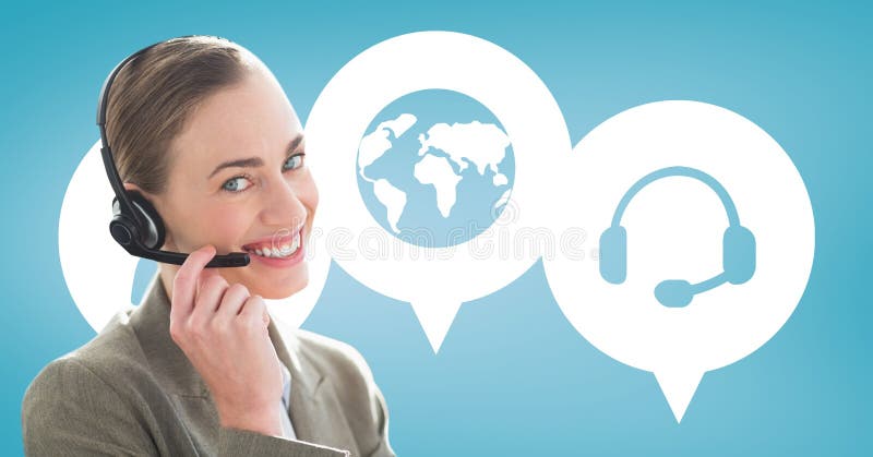 Happy Customer Service Representatives Stock Photo - Image of headset ...