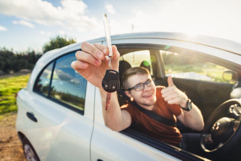 Happy Customer Just Bought a Car at Car Dealership Stock Photo - Image ...