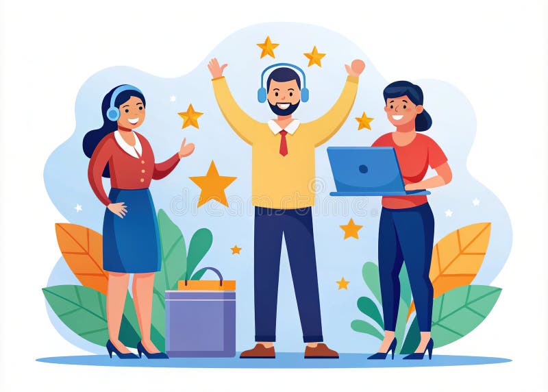 Happy Customer Receives Expert Support a Visual Representation of ...