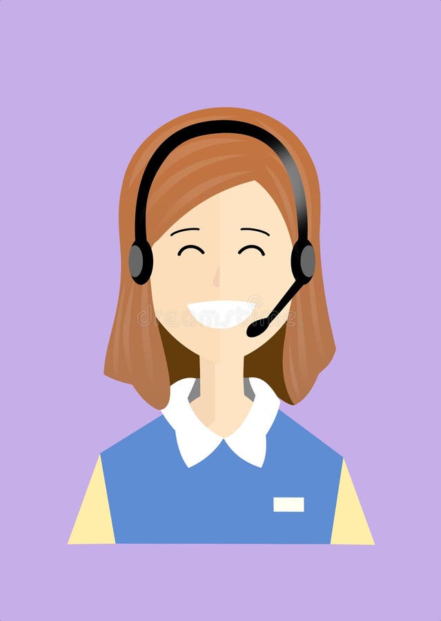 The Happy Customer Service Female Staff Stock Photo - Illustration of ...