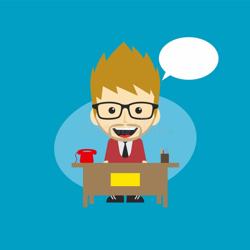 Happy Customer Service Receptionist Cartoon Character Vector Stock ...