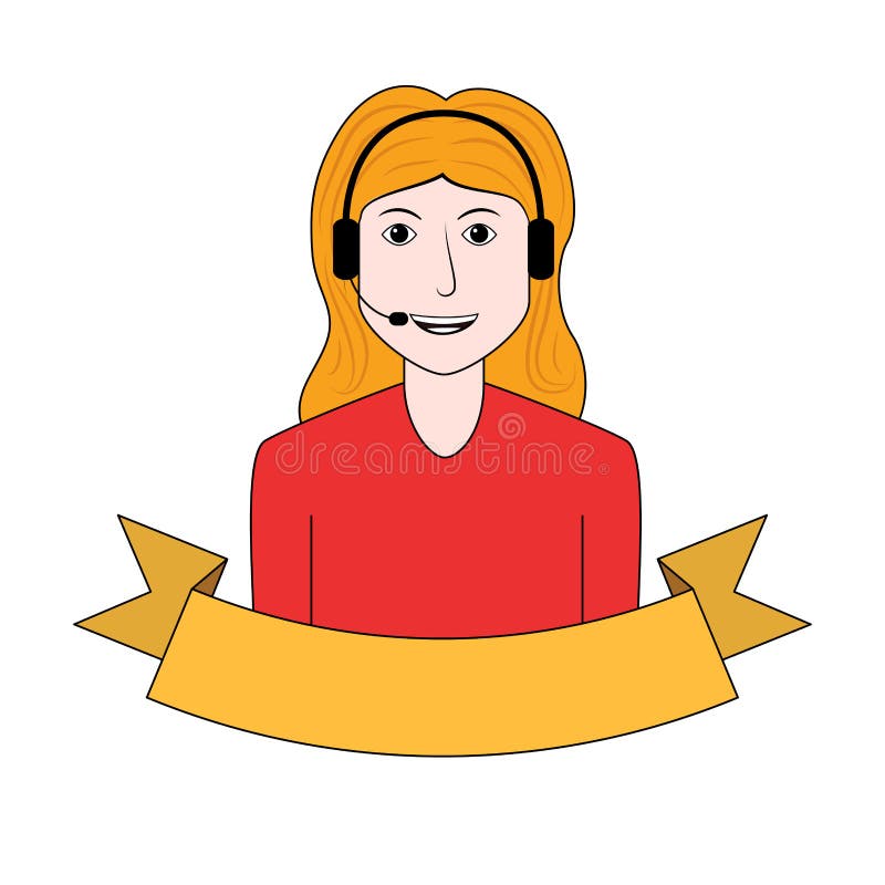 Happy Customer Service Representative Stock Vector - Illustration of ...