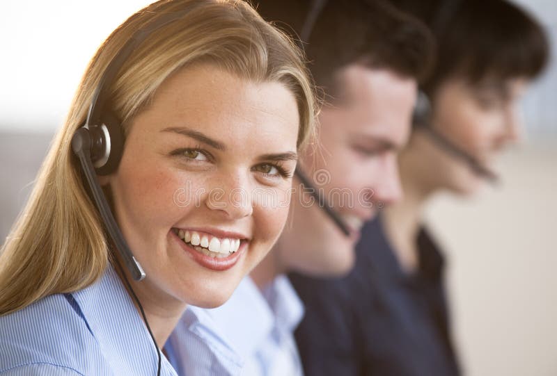 Happy Customer Service Reps Stock Photo - Image of adult, hispanic ...