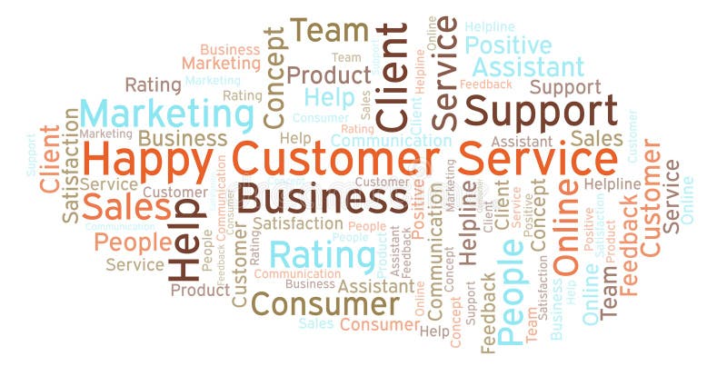 Happy Customer Service Word Cloud Stock Illustration - Illustration of ...