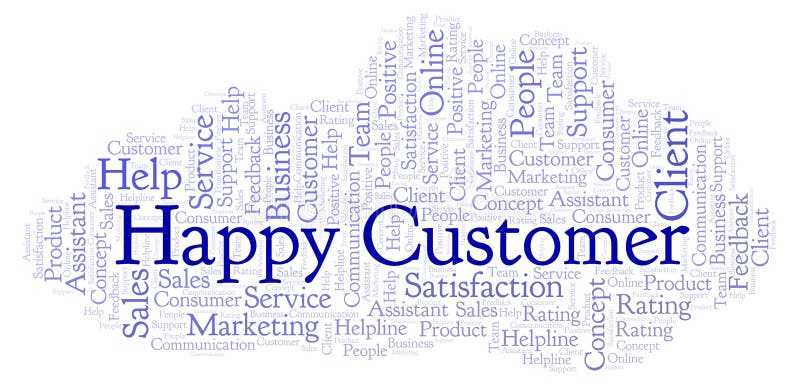 Happy Customer word cloud. stock illustration. Illustration of feedback ...