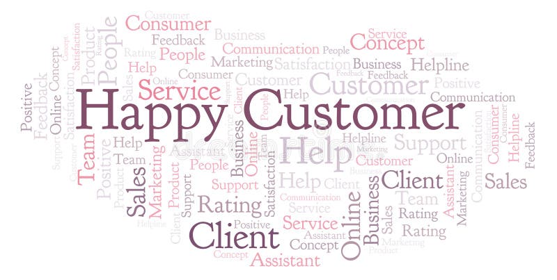 Happy Customer word cloud. stock illustration. Illustration of rating ...