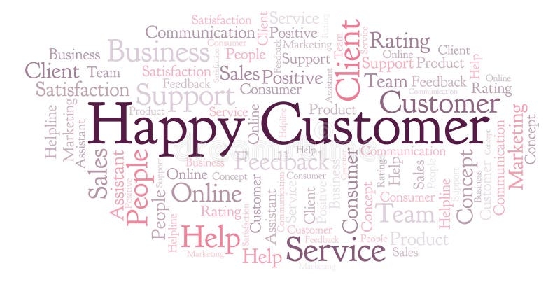 Happy Customer word cloud. stock illustration. Illustration of product ...