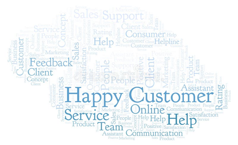 Happy Customer word cloud. stock illustration. Illustration of print ...
