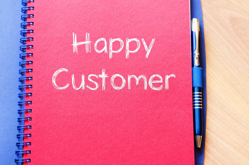 Happy Customer Write on Notebook Stock Photo - Image of browsing ...