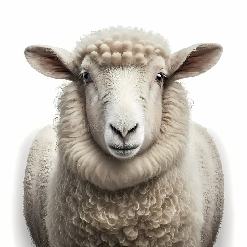 Happy Cute Adorable Sheep. Generative AI Stock Illustration ...