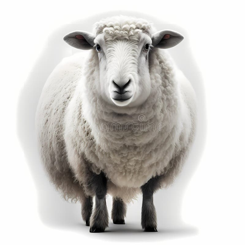 Happy Cute Adorable Sheep. Generative AI Stock Illustration ...