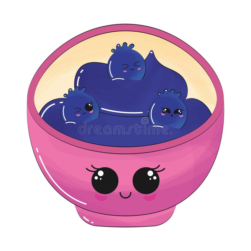 Happy Cute Bowl Cartoon Vector Stock Illustration - Illustration of ...