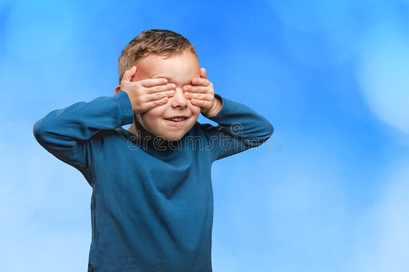 Happy Cute Boy is Having Fun Played on Black Background Wall Stock ...