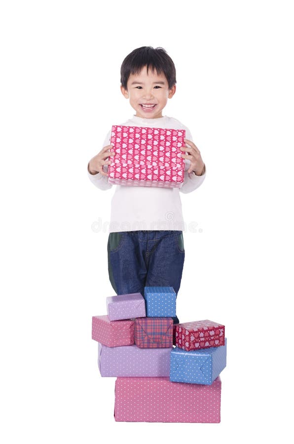 341 Happy Cute Boy Receive Gift Stock Photos - Free & Royalty-Free ...