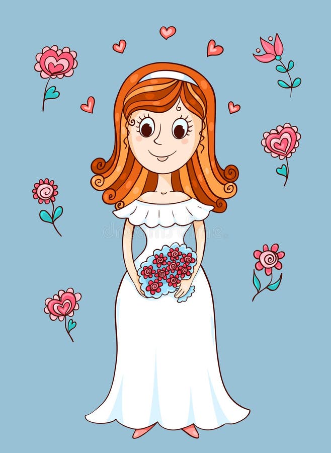 Happy cute bride stock vector. Illustration of female - 50531337