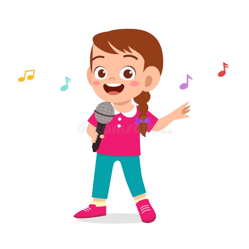 Happy-cute-Junge Singt Ein Lied Vektor Abbildung - Illustration von ...