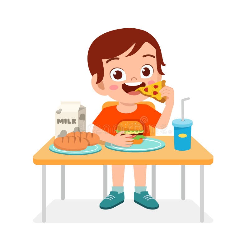 Child Eating Snack Clipart