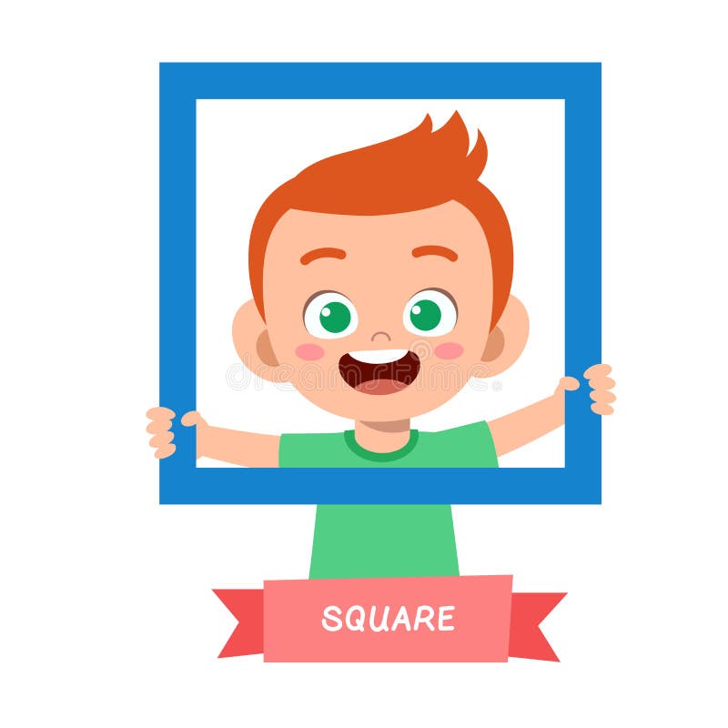 Happy Cute Kids Study Many Shape Polygon Stock Vector - Illustration of ...