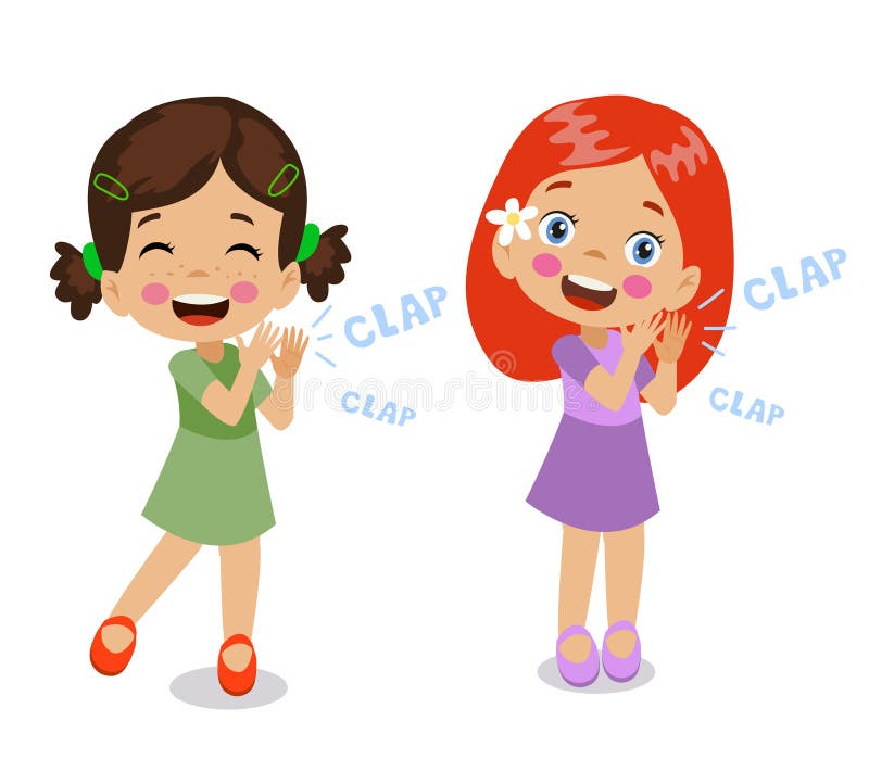 Happy Cute Little Boy Clapping Stock Illustration - Illustration of ...