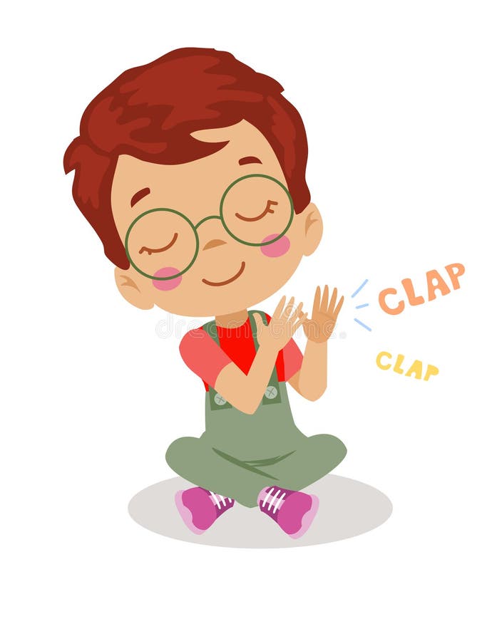 Happy Cute Little Boy Clapping Stock Illustration - Illustration of ...