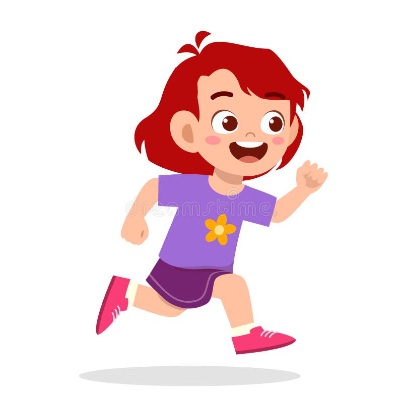Cute Little Girl Running Stock Illustrations – 1,696 Cute Little Girl ...