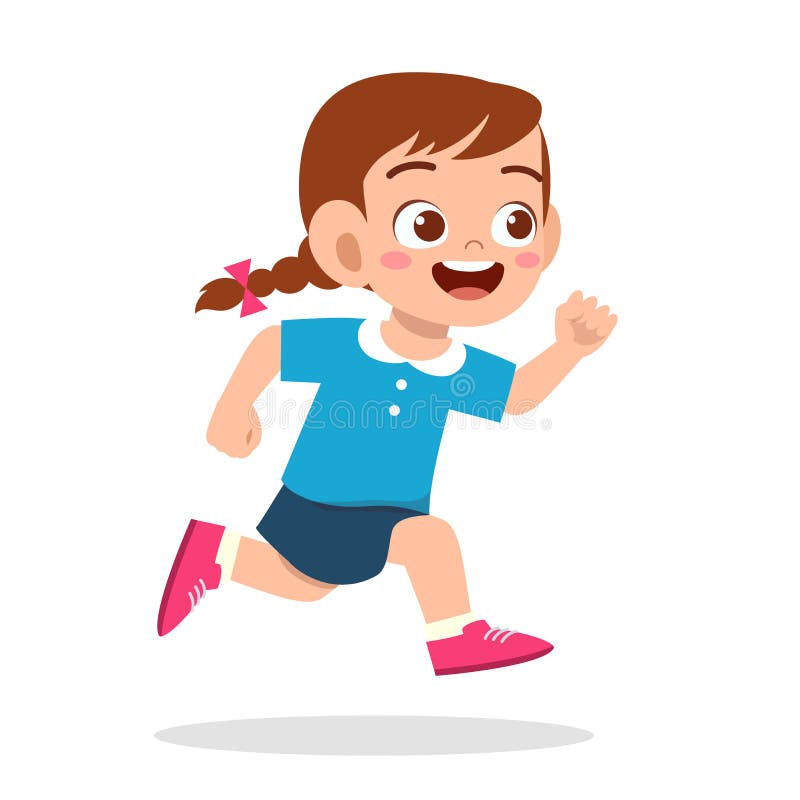 Cute Little Girl Running Stock Illustrations – 1,696 Cute Little Girl ...