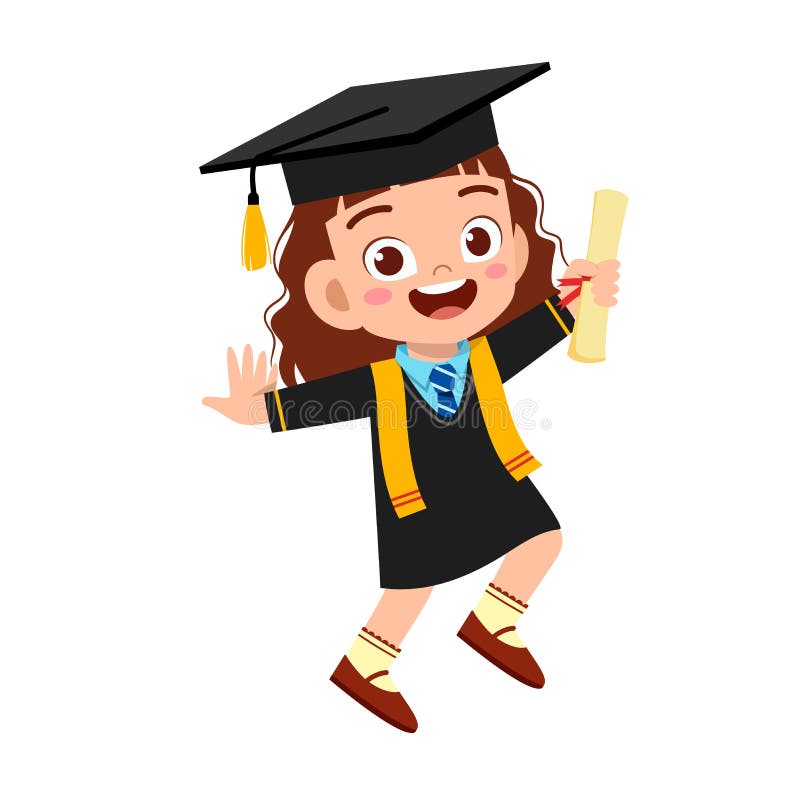 Happy Cute Little Kid Boy Graduate from School Stock Vector ...