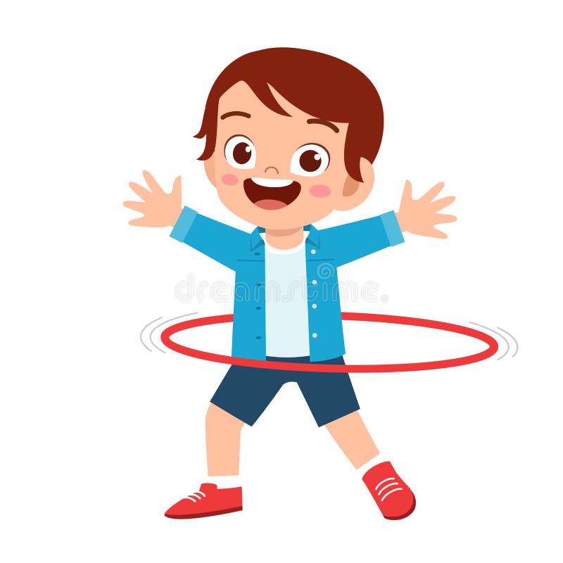 Cartoon Boy With A Hula Hoop Stock Vector - Illustration of vector ...