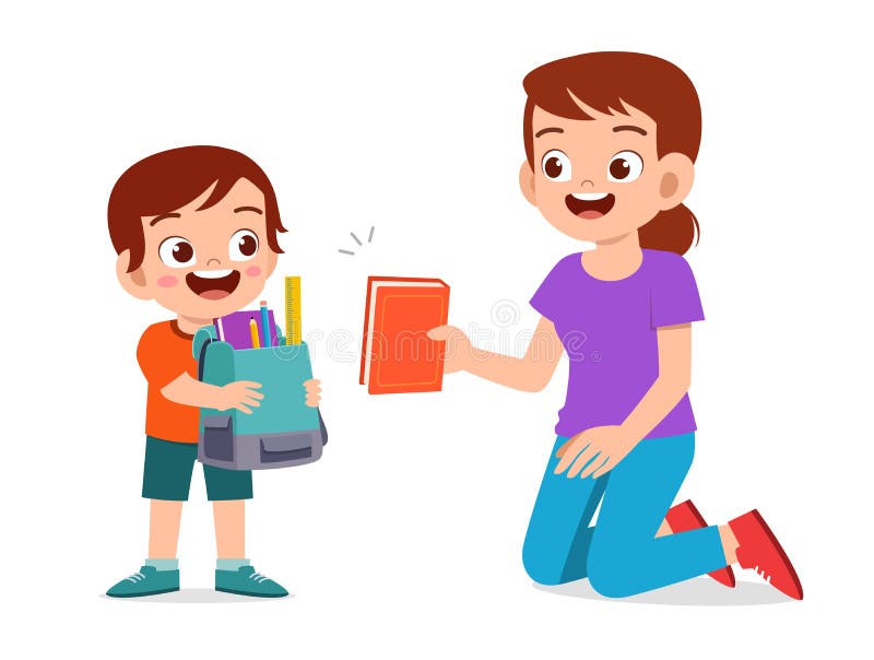Happy Cute Little Kid Boy Prepare Go To School with Mom Stock Vector ... Happy Cute Little Kid Boy Prepare Go To School with Mom Stock Vector ...