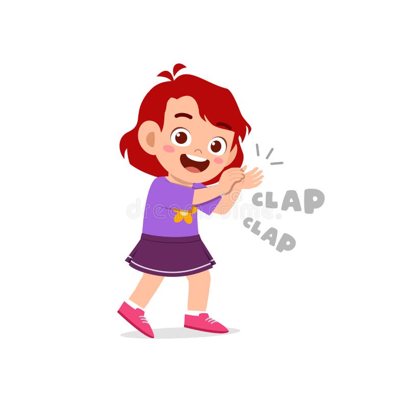 Cartoon Girl Clapping Hand Stock Illustrations – 212 Cartoon Girl ...