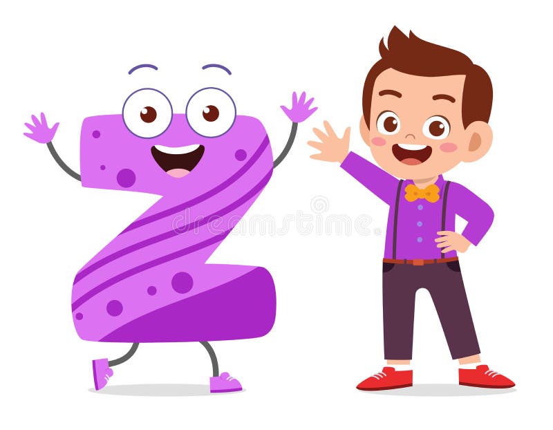 Happy Cute Little Kid Study Alphabet Character Stock Vector ...